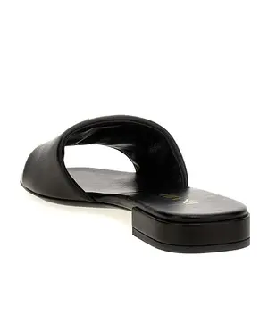 Prada Triangle Logo Slip-on Sandals