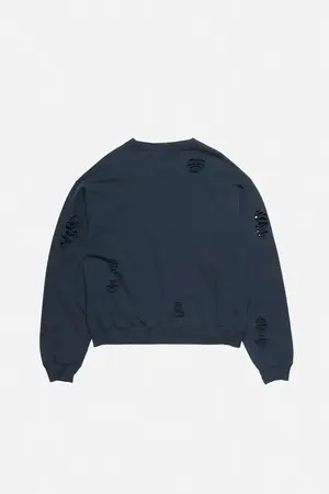 Acne Studios Distressed Logo Crewneck Sweatshirt