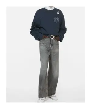 Acne Studios Distressed Logo Crewneck Sweatshirt
