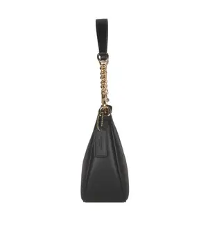 COACH Logo Zipper Shoulder Bag - Black