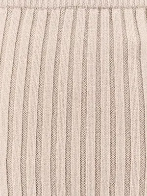 Max Mara Ribbed Knit Midi Skirt - Beige