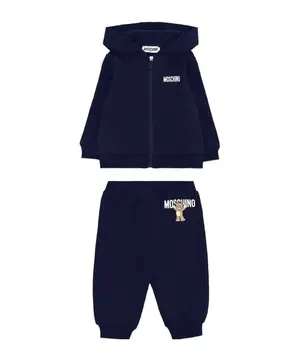 Moschino Zipper Sweatshirt Pants Two-piece Set - Blu Navy