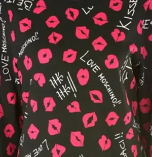 Moschino Long Sleeve Lipstick Print Dress