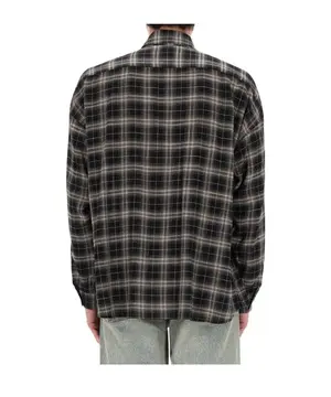 SUNFLOWER Checked Button-up Shirt - Black
