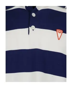 Kenzo Logo-patch Short-sleeved Striped Polo Shirt