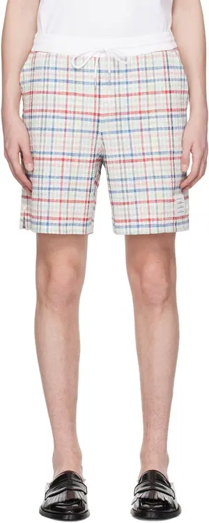 Thom Browne Gingham Check Tweed Shorts