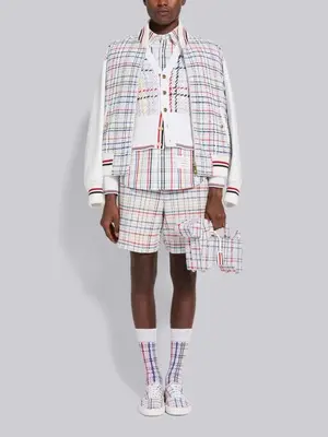 Thom Browne Gingham Check Tweed Shorts