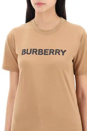 Burberry Logo Printed Crewneck T-shirt - Nude