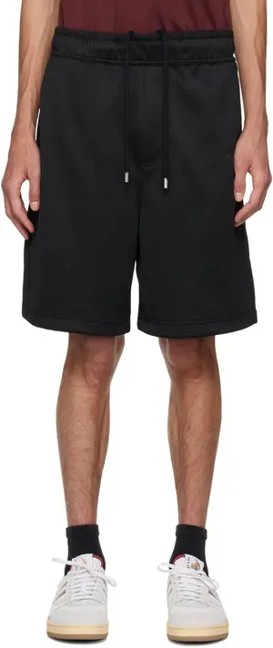 LANVIN Embroidered Logo Bermuda Shorts - Black