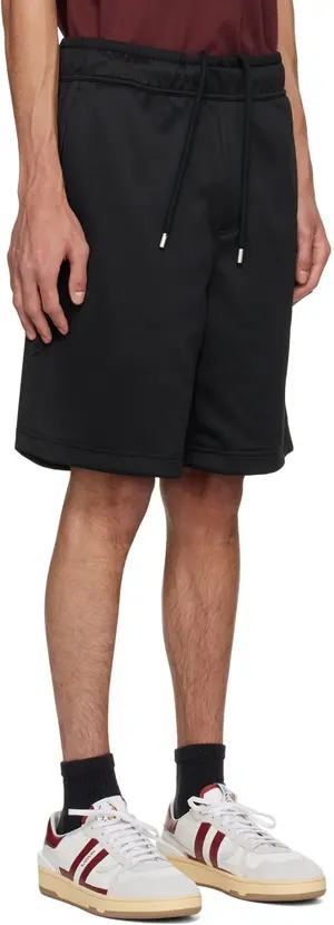 LANVIN Embroidered Logo Bermuda Shorts - Black