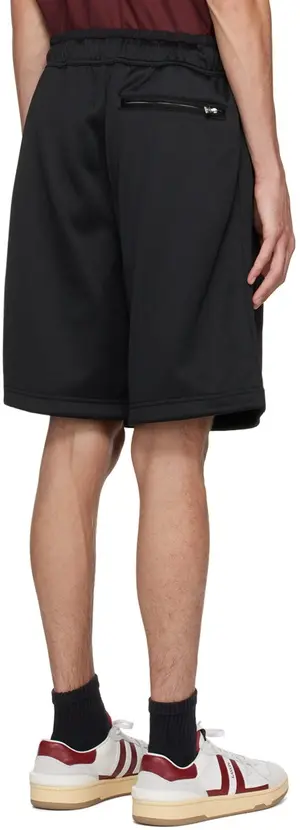 LANVIN Embroidered Logo Bermuda Shorts - Black