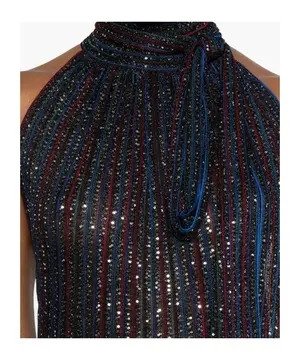 Missoni Striped Sequin High Neck Sleeveless Vest