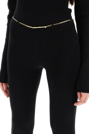 Alexander Wang Ribbed Bootcut Pants With Belt Detail