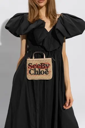 See By Chloé Small Embroidered Logo Shoulder Bag