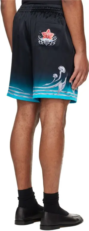Casablanca Mushroom-print Shorts - Black