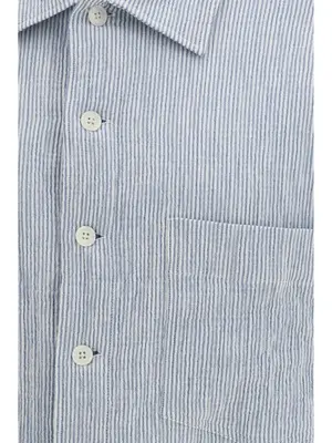 SUNFLOWER Adam Striped Short-sleeve Shirt - Gray