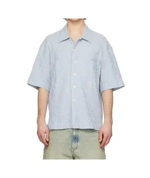 SUNFLOWER Adam Striped Short-sleeve Shirt - Gray