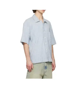 SUNFLOWER Adam Striped Short-sleeve Shirt - Gray