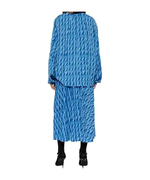 Balenciaga Printed Tie Detailed Dress