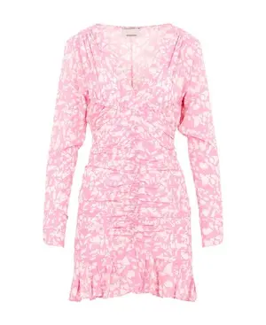 Isabel Marant Étoile Floral Ruched V-neck Mini Dress