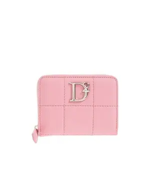 Dsquared2 Logo Plaque Zip-around Quilted Wallet - Pink