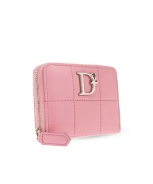 Dsquared2 Logo Plaque Zip-around Quilted Wallet - Pink