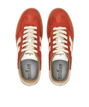 Hogan Paneled Lace-up Low-top Sneakers - Red