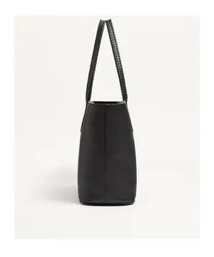 Valentino Garavani Grainy Calfskin Nellcôte Shopping Bag With Studded Vlogo - Nero