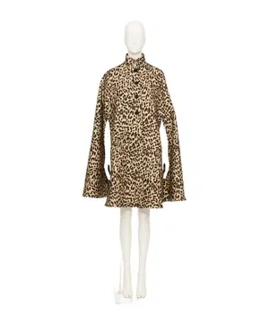 Valentino Garavani Leopard Print Cape Dress