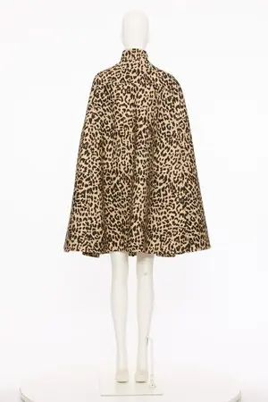 Valentino Garavani Leopard Print Cape Dress