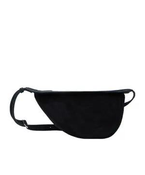 THE ROW Small Slouchy Banana Crossbody Bag - Black