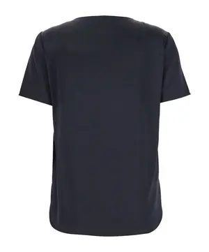 Max Mara Crewneck Satin Top - Black