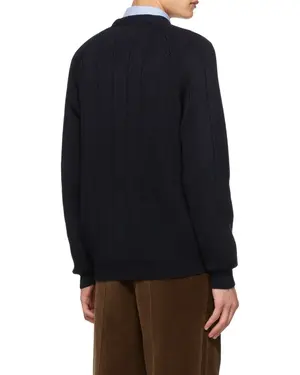 Gucci V-neck Knitted Cardigan With Web Detail
