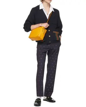 Gucci V-neck Knitted Cardigan With Web Detail