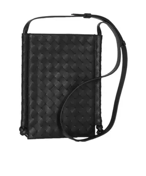 Bottega Veneta Flat Loop Small Crossbody Bag - Black