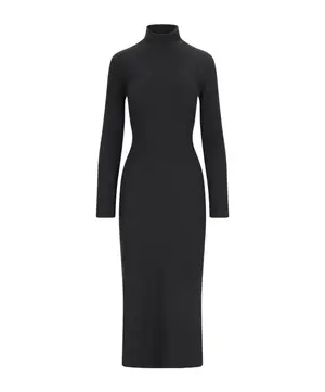 Bottega Veneta High Neck Knitted Midi Dress