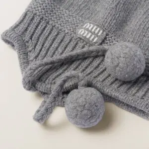 Miu Miu Logo Patch Beanie - Gray