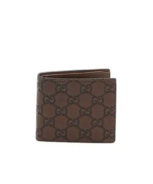 Gucci Gg Emblem Bi-fold Wallet - Brown And Black