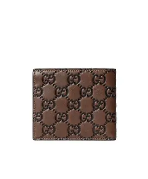 Gucci Gg Emblem Bi-fold Wallet - Brown And Black