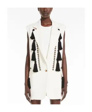 Max Mara Tasseled V-neck Gilet