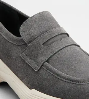 TOD'S Sporty Suede Slip-on Trainers - Grey