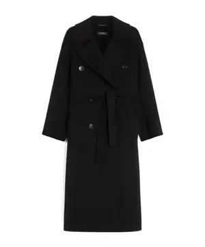 Max Mara Dalila Double-breasted Belted Coat - Black