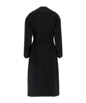Max Mara Dalila Double-breasted Belted Coat - Black