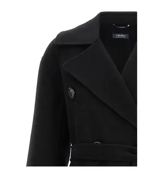 Max Mara Dalila Double-breasted Belted Coat - Black