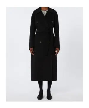Max Mara Dalila Double-breasted Belted Coat - Black