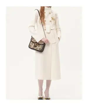 Valentino Garavani Vlogo Signature Foldover Shoulder Bag - Nude