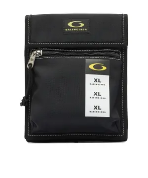 Balenciaga Logo Patch Crossbody Bag - Black
