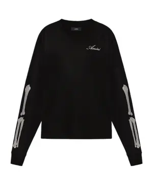 Amiri Logo Embroidered Long-sleeved T-shirt - Black