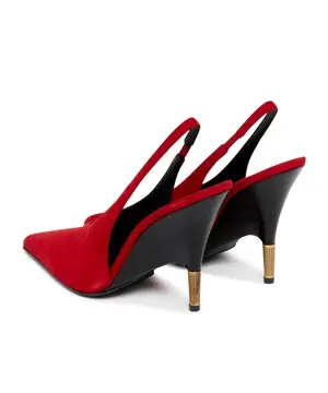 Khaite Slingback Pumps With Sculptural Wedge Heel - Red