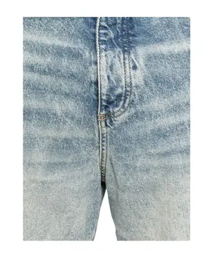 ICON DENIM LOS ANGELES Faded Wash Denim Shorts - Gray